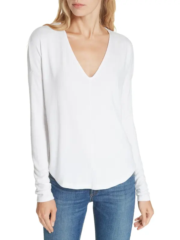 Rag & Bone The Knit Long Sleeve Tee - White