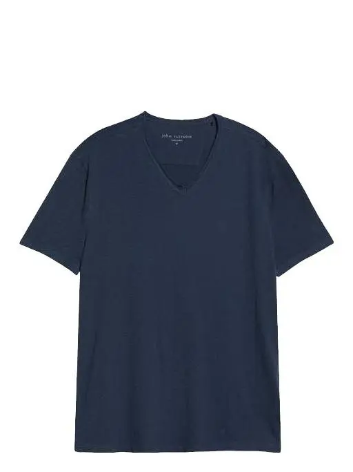 John Varvatos Slub Jersey V-neck T-shirt - Midnight