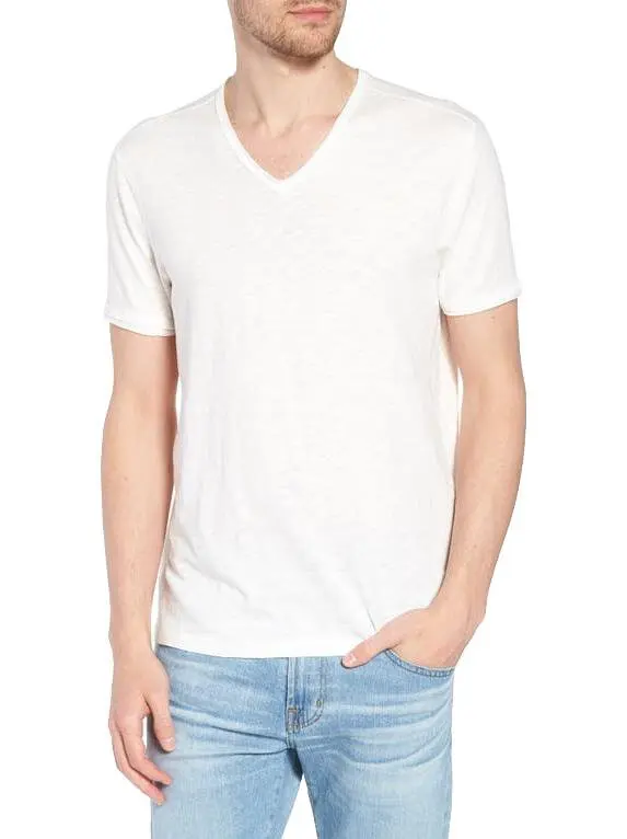 John Varvatos Slim Fit Slub Jersey V-neck T-shirt - Salt
