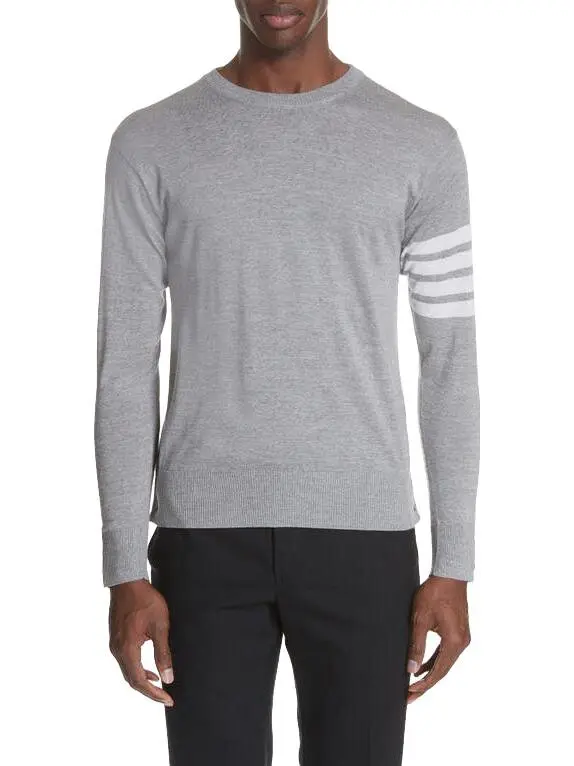 Thom Browne Merino Wool Pullover - Light Grey