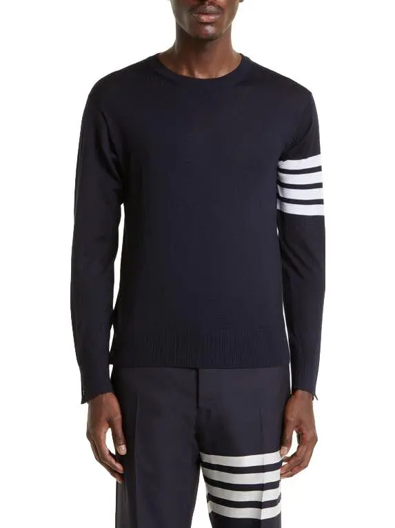 Thom Browne Merino Wool Pullover - Navy
