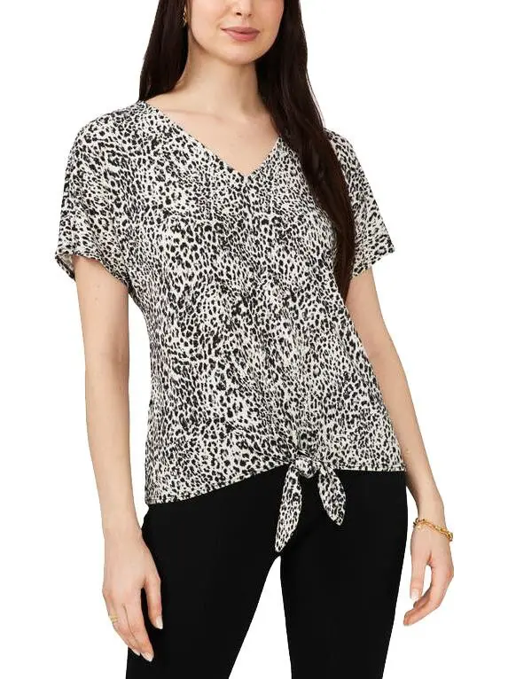 Chaus V-neck Tie Front Top - Ivory