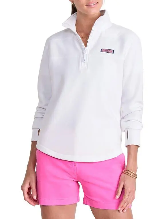 Vineyard Vines Dreamcloth Relaxed Half Zip Sweatshirt - 100 White