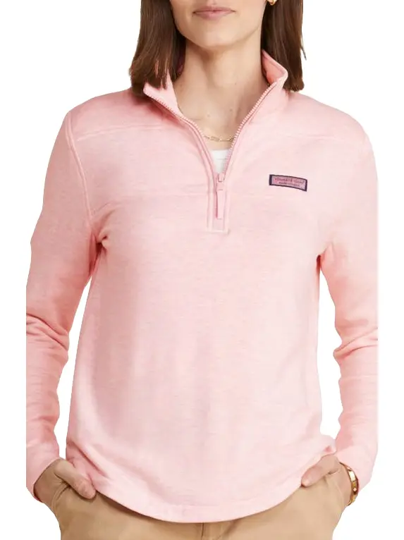 Vineyard Vines Dreamcloth Relaxed Half Zip Sweatshirt - Flamingo Heather