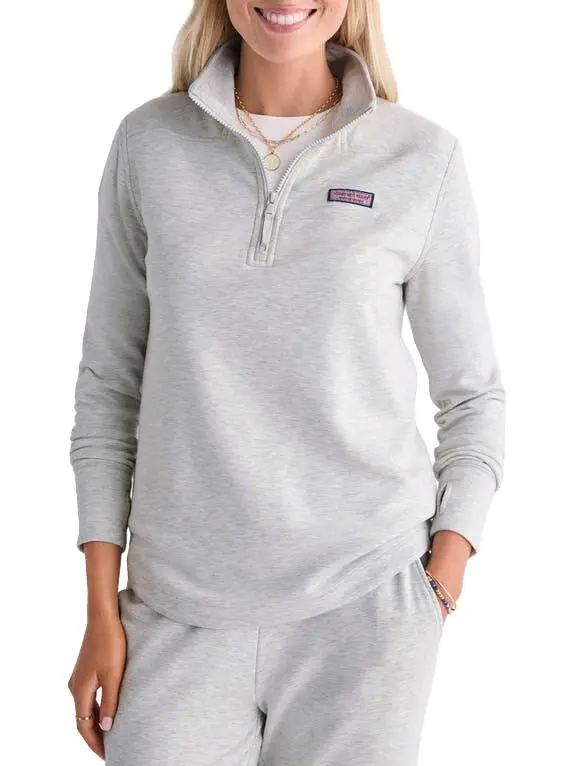 Vineyard Vines Dreamcloth Relaxed Half Zip Sweatshirt - Grey Heather