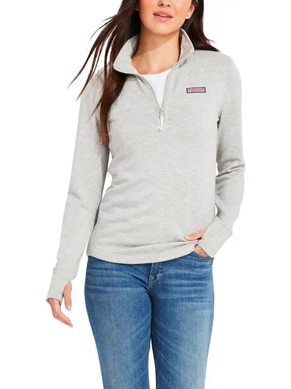Vineyard Vines Dreamcloth Relaxed Half Zip Sweatshirt - Light Gray