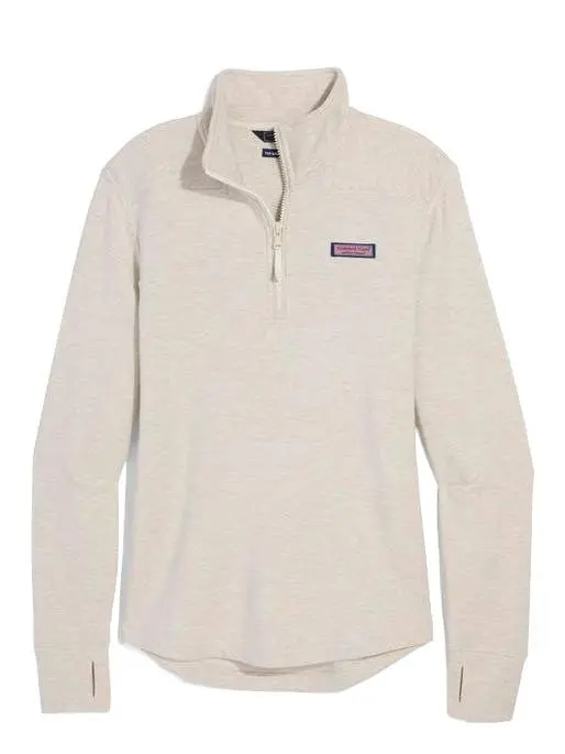 Vineyard Vines Dreamcloth Relaxed Half Zip Sweatshirt - Marshmallow Heather
