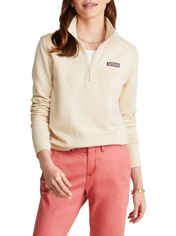 Vineyard Vines Dreamcloth Relaxed Half Zip Sweatshirt - Oatmeal Heather