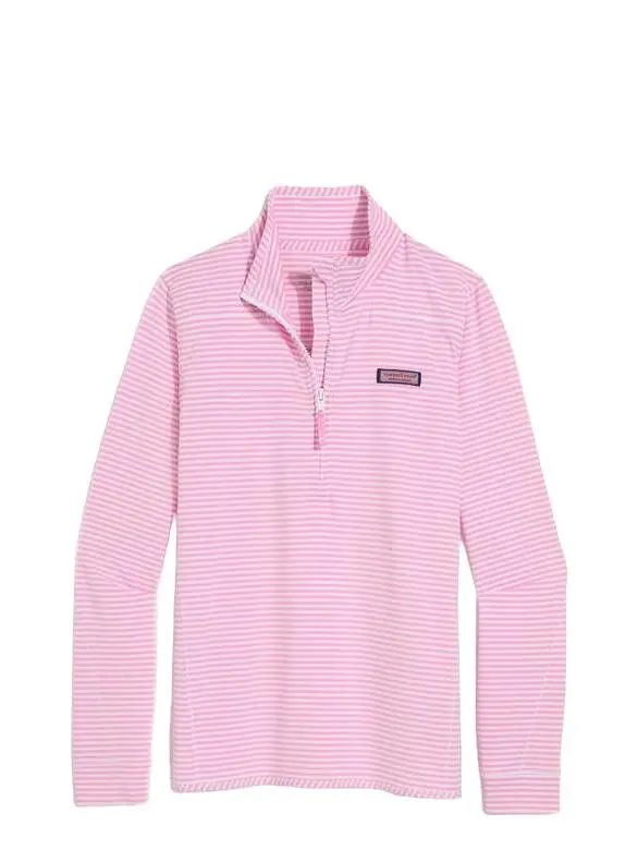 Vineyard Vines Microstripe Sankaty Half Zip Shep Shirt - Cotton Candy Stripe