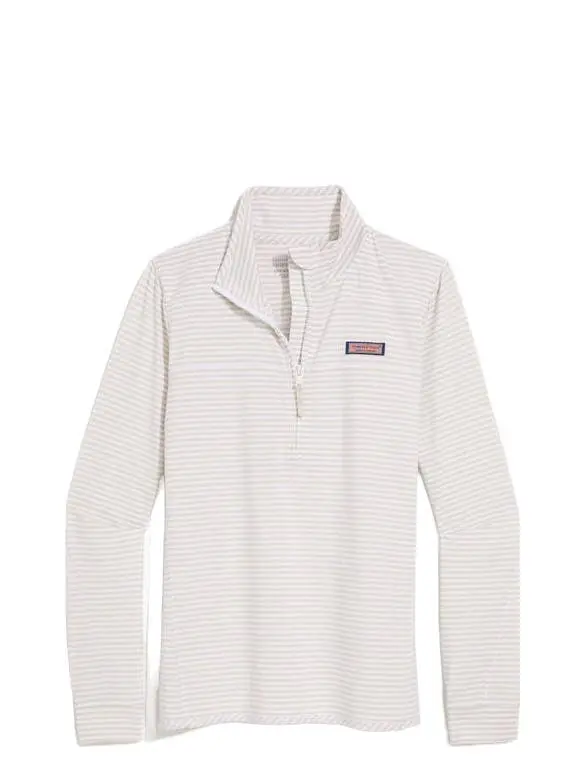 Vineyard Vines Microstripe Sankaty Half Zip Shep Shirt - F Stripe Stone