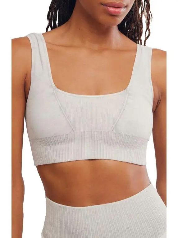 Free People Karma Square Neck Sports Bra - Ice Grey