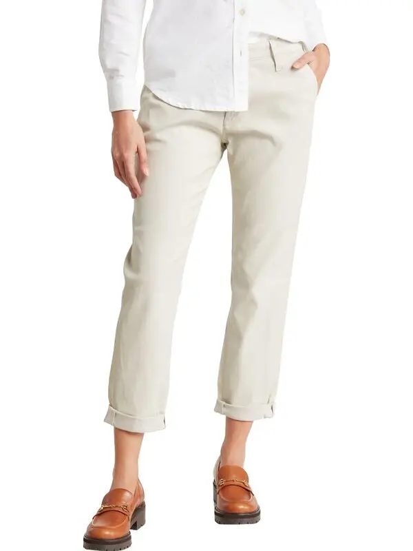 Ag Caden Crop Twill Trousers - Leatherette Pale Smoke