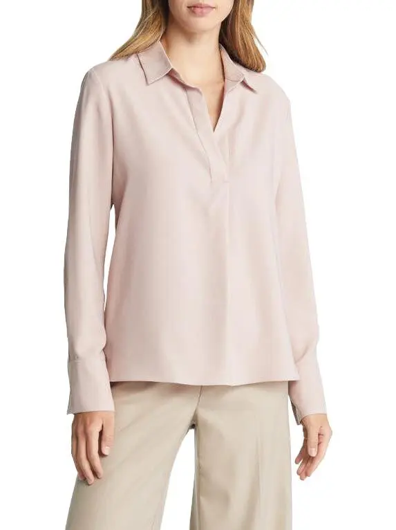 Nordstrom Popover Blouse With High/low Hem - Pink Adobe