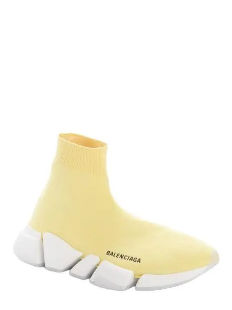 Balenciaga Speed 2.0 Transparent Sole Sock Sneakers - Yellow