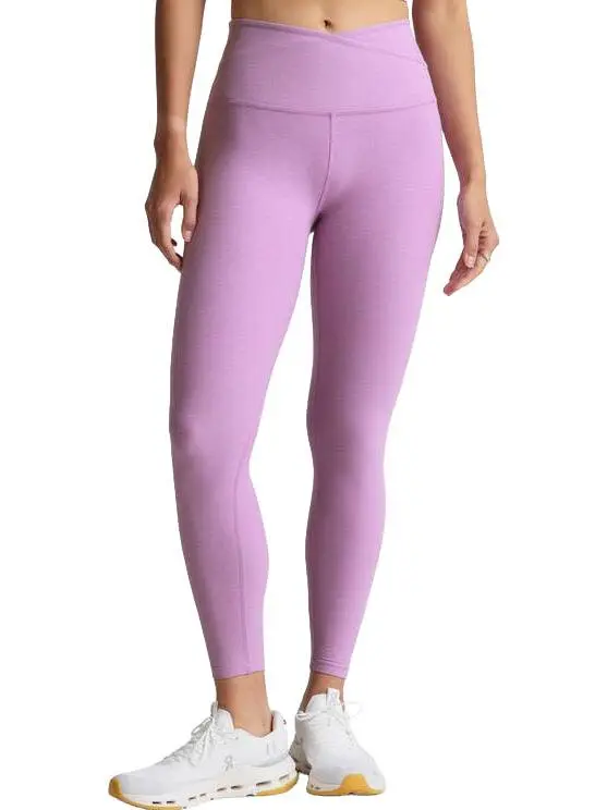Beyond Yoga At Your Leisure Space Dye High Waist Midi Leggings - Lilac Petal Heather