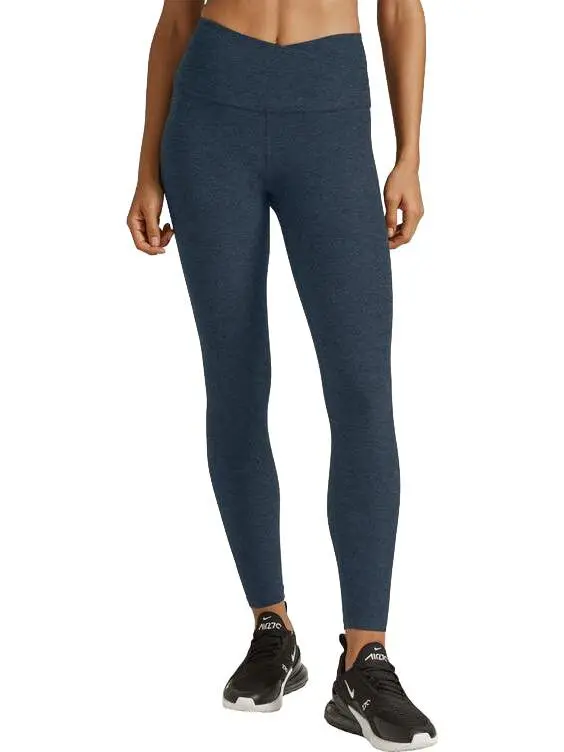 Beyond Yoga At Your Leisure Space Dye High Waist Midi Leggings - Nocturnal Navy