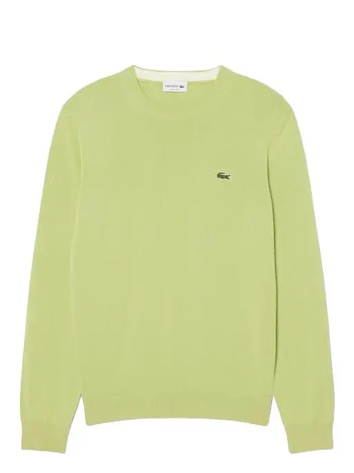 Lacoste Cotton Jersey Crewneck Sweater - Birch