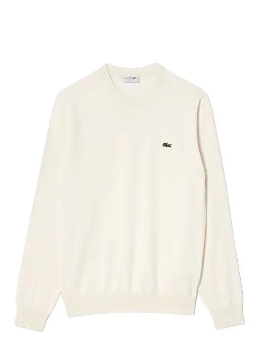 Lacoste Cotton Jersey Crewneck Sweater - Flour