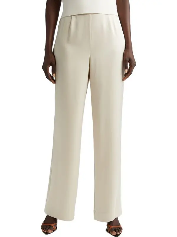 St. John Collection Kate Liquid Satin Pants - Chmg Champagne