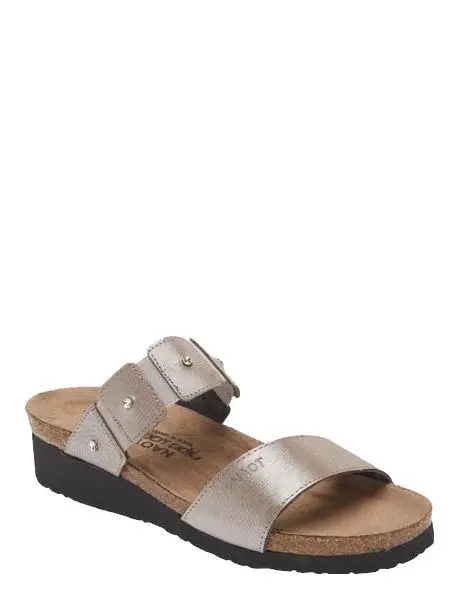 Naot Ashley Studded Sandals - Silver Threads Leather
