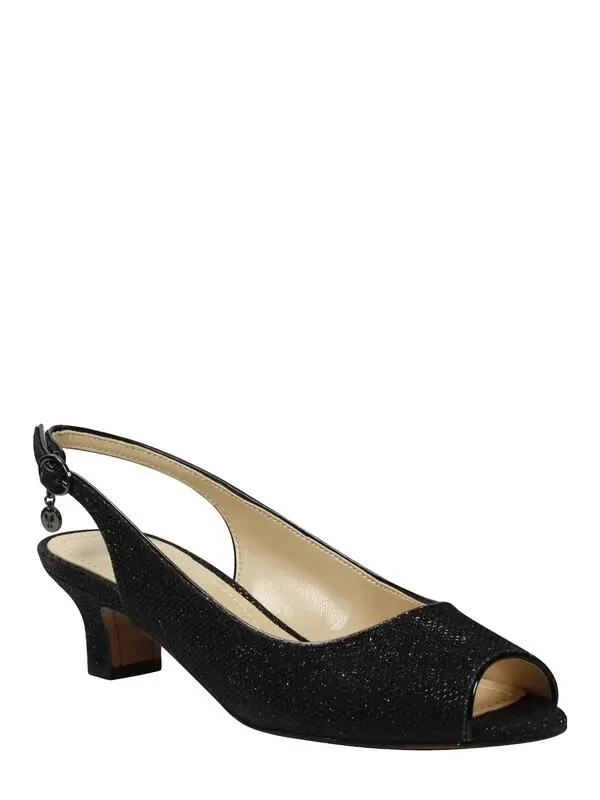 J. Reneé Jenvey Slingback Sandal - Black Fabric