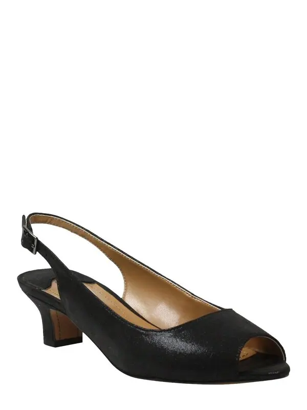 J. Reneé Jenvey Slingback Sandal - Black Satin