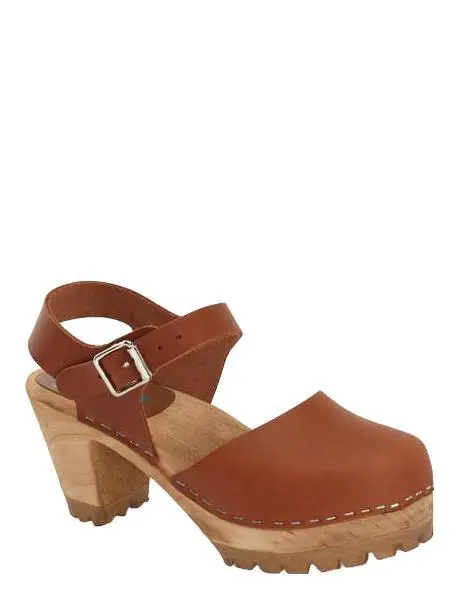 Mia Abba Leather Platform Sandals - Luggage Le