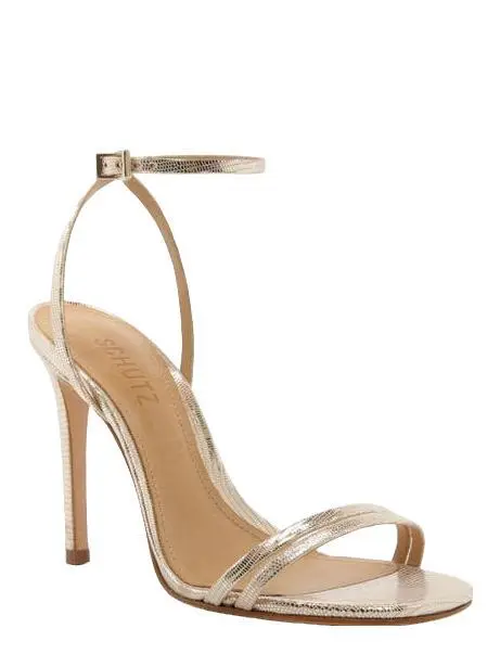 Schutz Altina Ankle Strap Sandal - Platina