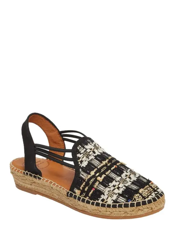 TONI PONS Noa Espadrille Sandal - Black Embellished