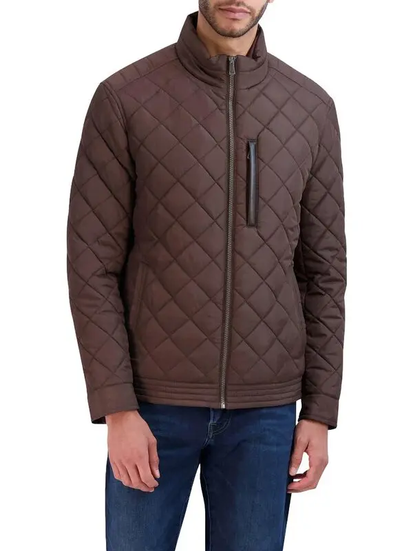 Cole Haan Quilted Faux Fur Lined Jacket - Wren