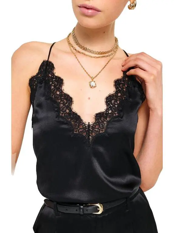 Cami Nyc Everly Silk Camisole - Black