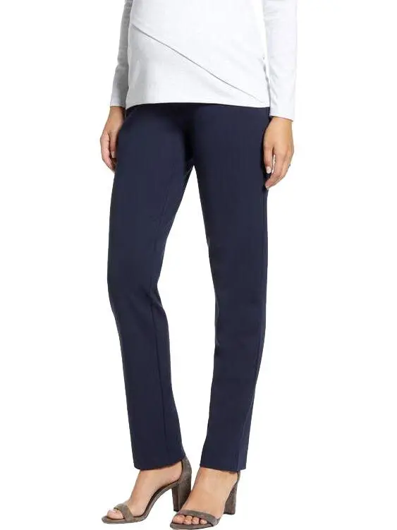 ANGEL MATERNITY Straight Leg Trousers - Navy