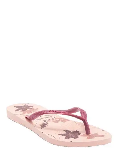 Havaianas Slim Floral Flip Flop - Pink/rose