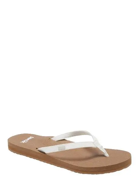 Sanuk Yoga Joy Flip-flop - White/tan