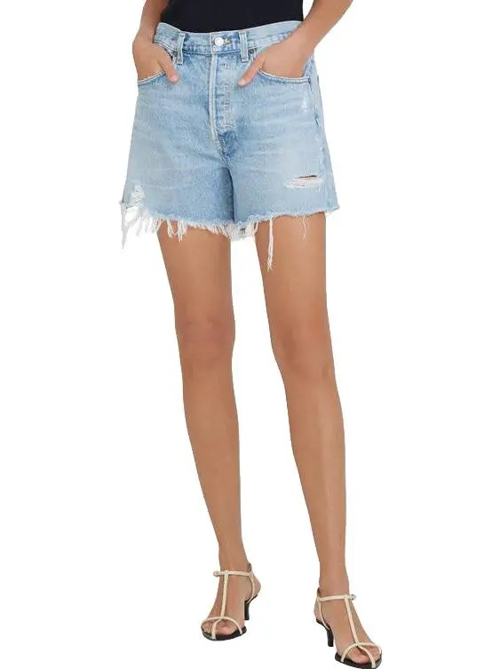 AGOLDE Parker Long High-waist Denim Shorts - Swapmeet