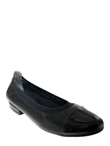 DAVID TATE Nicole Cap-toe Flat - Black
