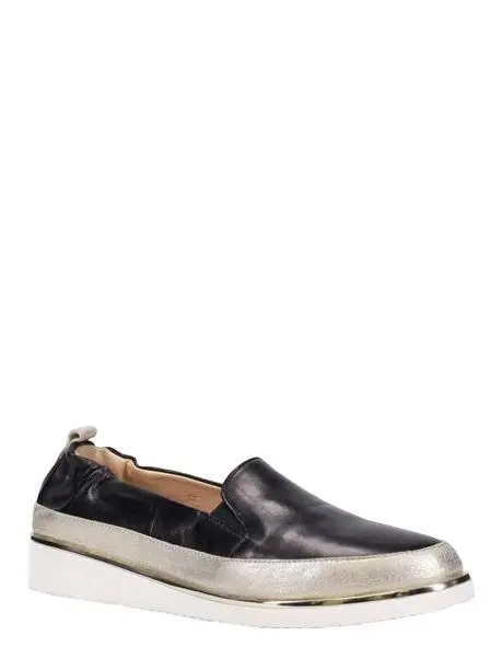 Ron White Nelleca Metallic Trim Slip-on Sneakers - Onyx/plati
