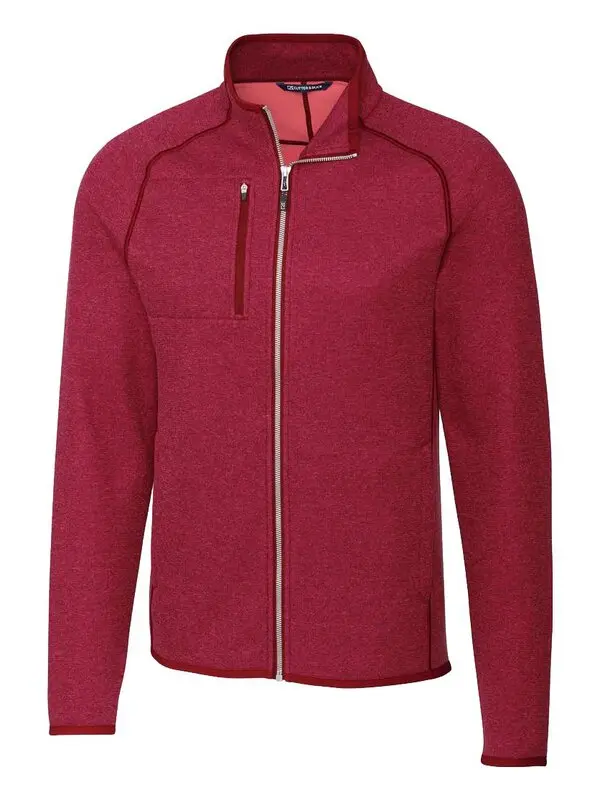 Cutter & Buck Mainsail Sweater Knit Full Zip Jacket - Cardinal Red Heather