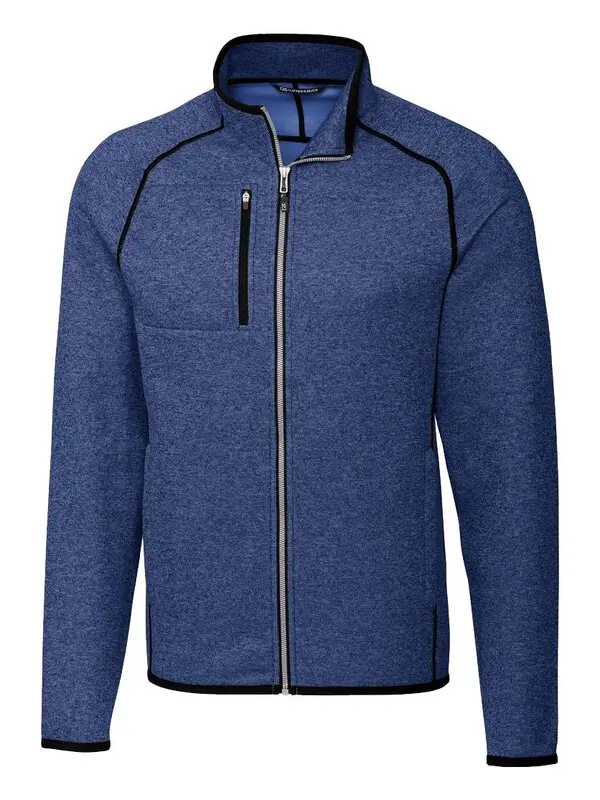 Cutter & Buck Mainsail Sweater Knit Full Zip Jacket - Tour Blue Heather