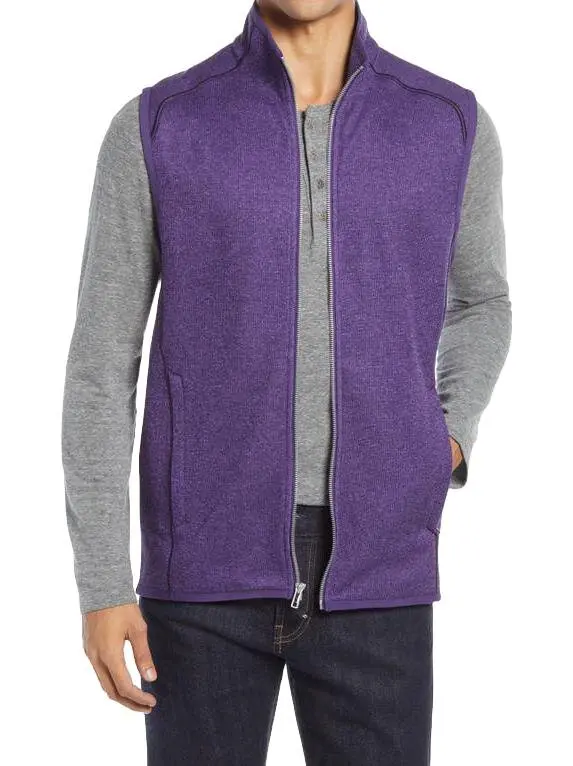 Cutter & Buck Mainsail Sweater Knit Full Zip Vest - College Purple Heather
