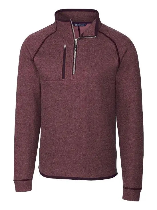 Cutter & Buck Mainsail Sweater Knit Half Zip Jacket - Bordeaux Heather