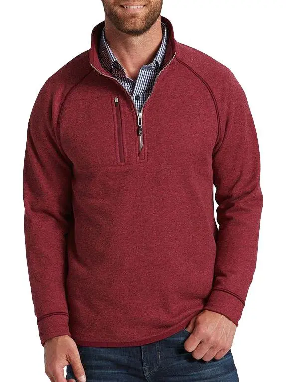 Cutter & Buck Mainsail Sweater Knit Half Zip Jacket - Cardinal Red Heather