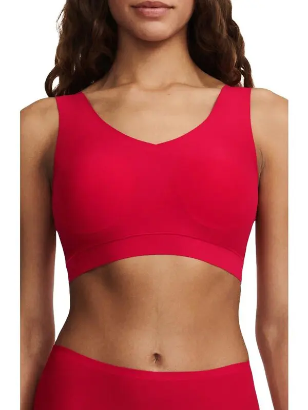 Chantelle Soft Stretch Padded V-neck Bralette - Poppy Red