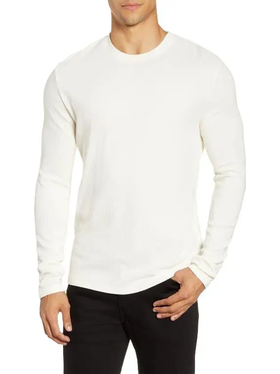 Nn07 Clive Long Sleeve Waffle Knit Tee - Egg White