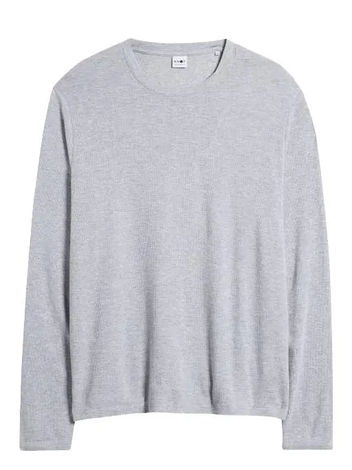 Nn07 Clive Long Sleeve Waffle Knit Tee - Grey Melange