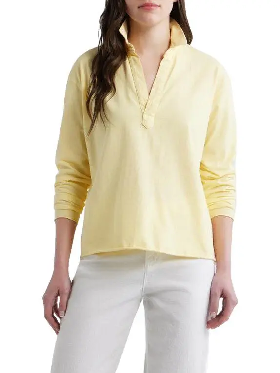 Frank & Eileen Heritage Jersey Popover Henley - Lemon