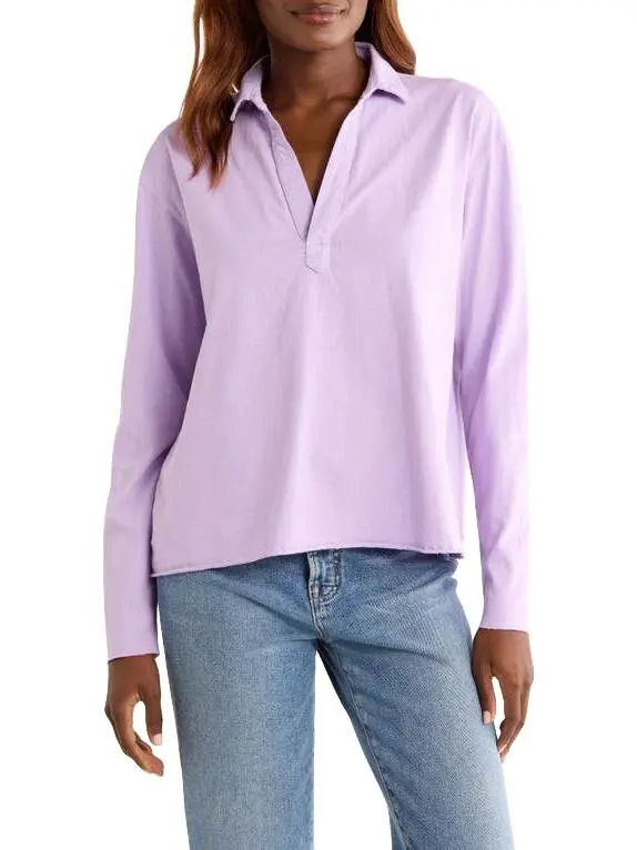 Frank & Eileen Heritage Jersey Popover Henley - Violet