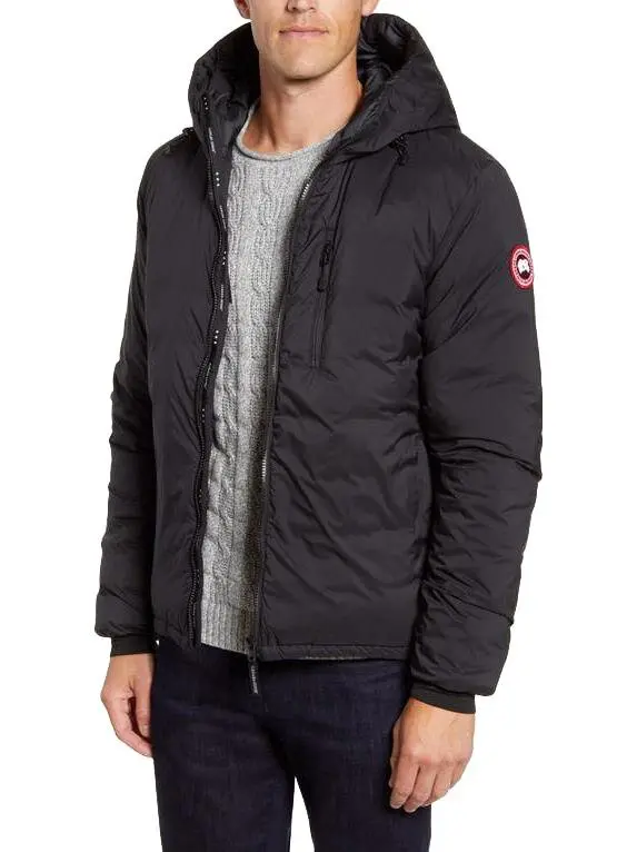 Canada Goose Lodge Packable Windproof 750 Fill Power Down Hooded Jacket - Black