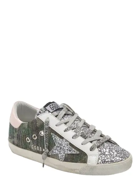 GOLDEN GOOSE Super-star Low-top Sneaker - Green/ Silver/ Pink/ White
