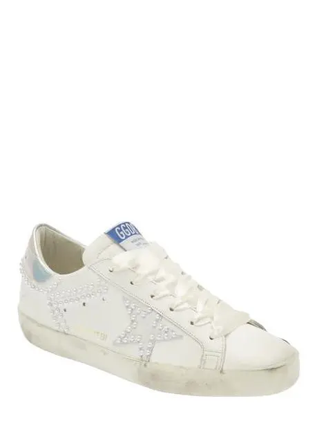 GOLDEN GOOSE Super-star Low Top Sneakers - White/ice/iridescent